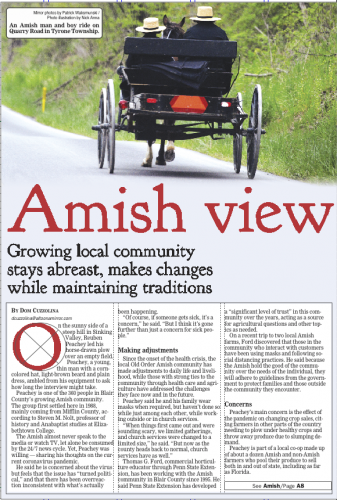 Amish view — Growing local community stays abreast, makes changes while ...